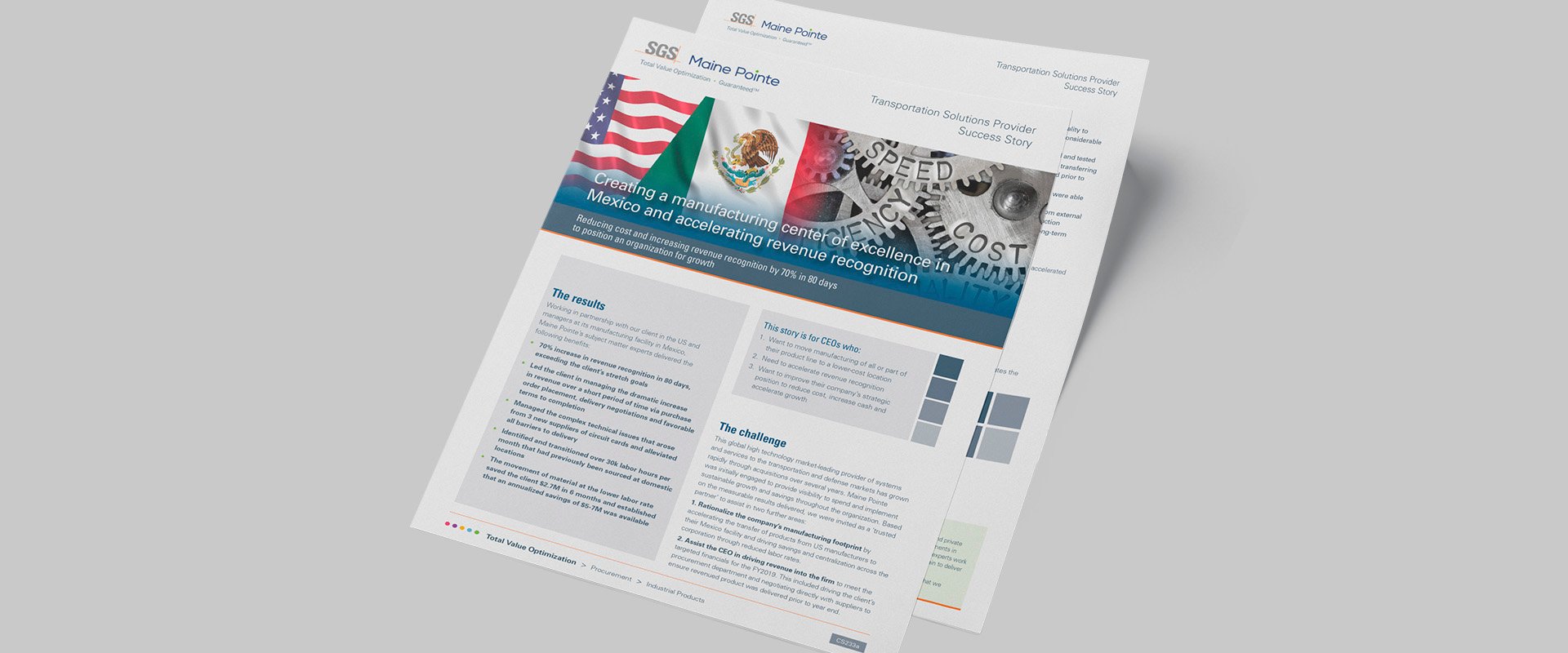 Manufacturing footprint optimization (CS233a)