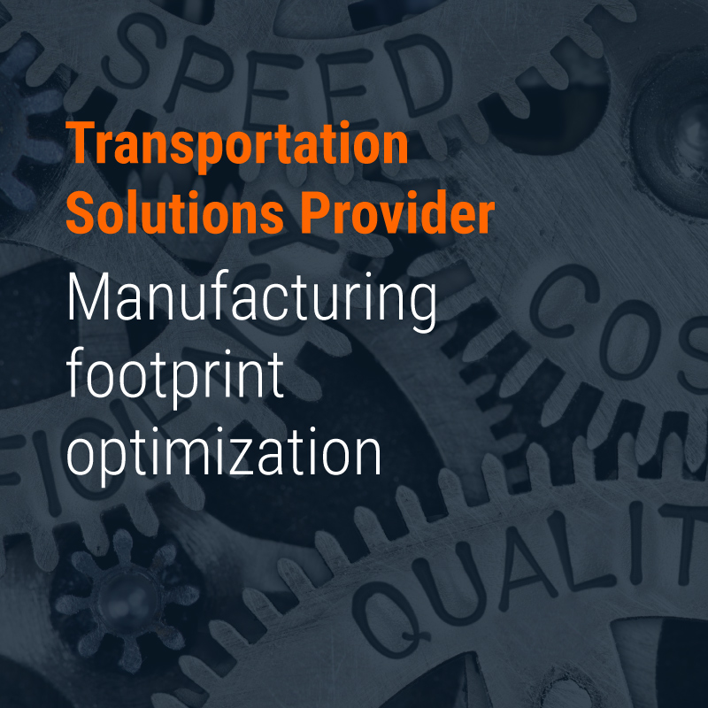 Manufacturing footprint optimization (CS233a)